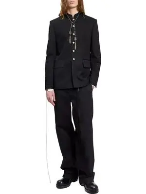 ANN DEMEULEMEESTER Cotton-drill Straight-leg Trousers - Black