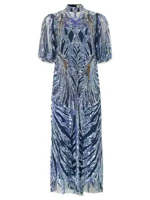 TEMPERLEY LONDON Ambrose Sequin-embellished Midi Dress - Blue