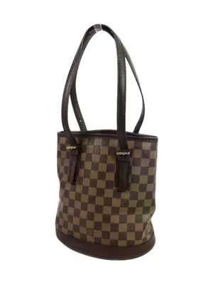 LOUIS VUITTON Marais Damier Ebene Bucket Bag - Brown