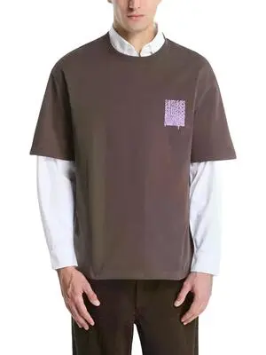 SAMSOE SAMSOE Sasteven Logo-print Slogan-print T-shirt - Brown