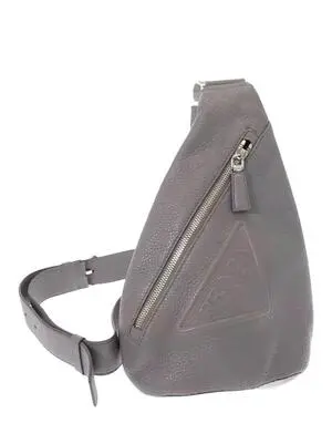 PRADA 2000-2026 Vitello Daino Logo Embossed Sling Bag Crossbody Bag