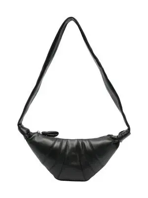 LEMAIRE Croissant Leather Shoulder Bag Black