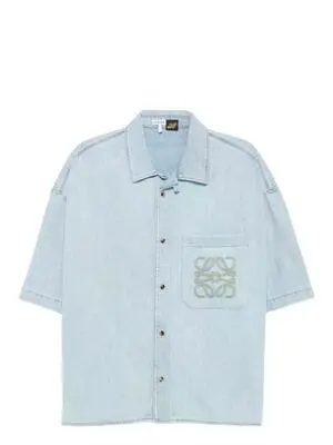 Loewe Short Sleeve Shirt In Denim Blue