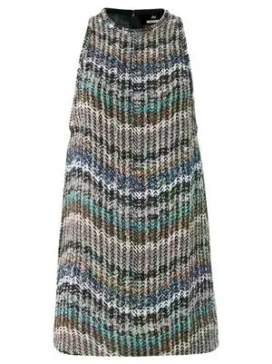Missoni Chevron Knit Mini Dress With Sequins - Blue