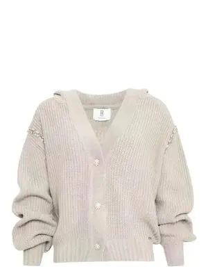 FRACOMINA Crystal-embellished Hooded Cardigan - Grey