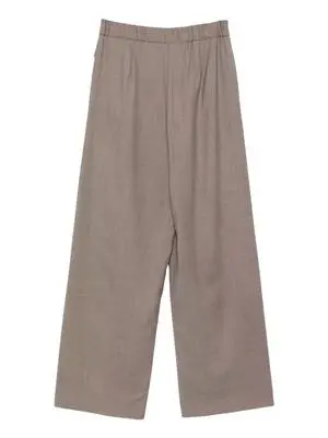 Liviana Conti Pleated Wide-leg Trousers - Brown