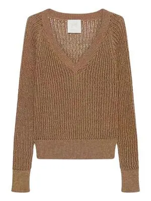 MARELLA Storia V-neck Lurex Cotton Sweater
