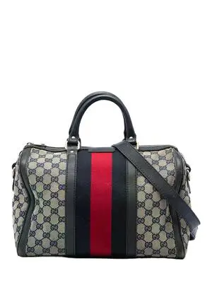 Gucci 2016-2026 Medium Gg Canvas Web Joy Boston Bag Satchel - Neutrals