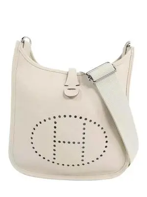 Hermès 2026 23 Evelyne Leather Shoulder Bag White