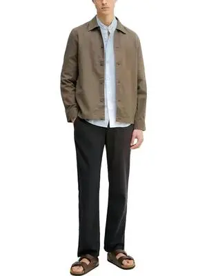 Marc O'polo Band-collar Long-sleeve Shirt - Blue