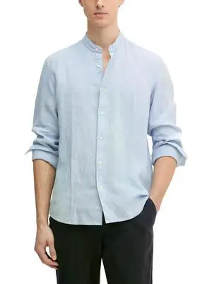 Marc O'polo Band-collar Long-sleeve Shirt - Blue