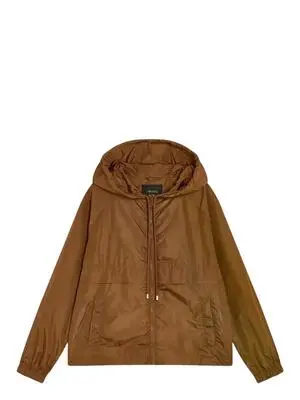 SEMICOUTURE Hooded Zip-up Single-breasted Coat - Brown