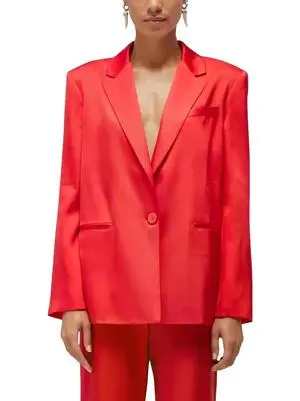 BLUGIRL Satin-finish Single-breasted Blazer - Red