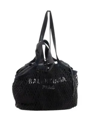 Balenciaga Medium 24/7 Denim Tote Bag - Black