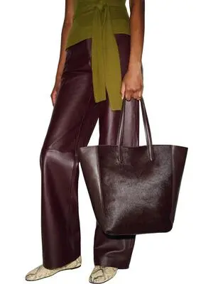 REFORMATION Paloma North South Tote Brown