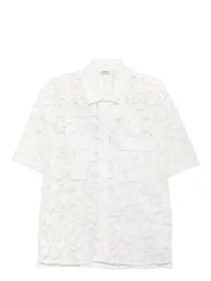 Simkhai Floral-lace Short-sleeve Shirt - White
