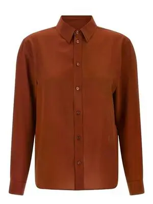 Saint Laurent Cassandre Silk Shirt Orange