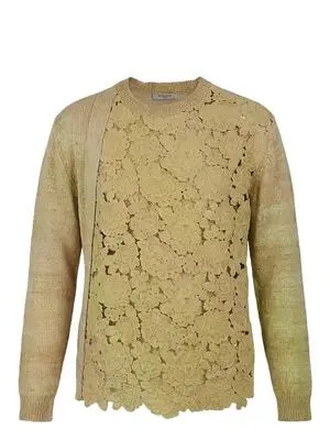 VALENTINO Floral-lace Layered Sweater