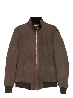 BARBA NAPOLI Shearling-lined Suede Jacket - Brown