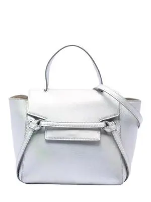 Celine 2018 Nano Laminated Calfskin Belt Bag Satchel - Silver