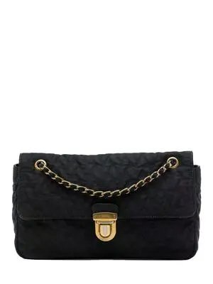 Prada 2010-2026 Impuntu Tessuto Chain Flap Shoulder Bag - Black
