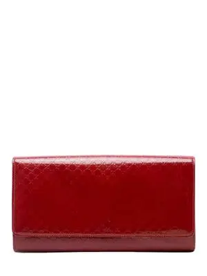 Gucci 2016-2026 Microguccissima Patent Broadway Clutch Bag Red