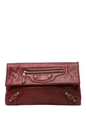 Balenciaga 2012 Lambskin Motocross Giant 12 Envelope Clutch Bag - Red