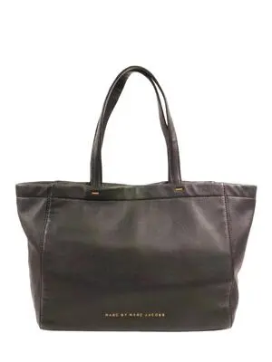 Marc Jacobs Logo Leather Tote Bag - Black
