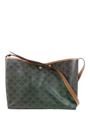 Celine Triomphe Macadam Shoulder Bag - Black