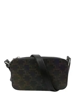 Celine Triomphe Patterned Shoulder Bag - Black