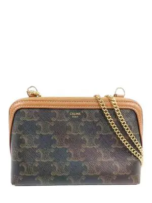 Celine Triomphe Clutch Bag Brown