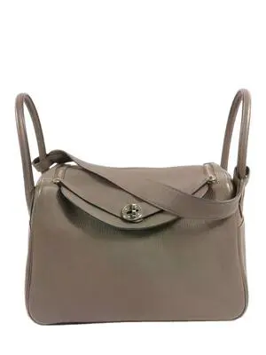Hermès 2017 30 Lindy Leather Tote Bag Grey