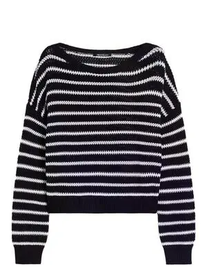 PENNYBLACK Horizontal-stripe Drop-shoulder Sweater - Blue