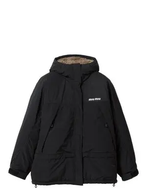 Miu Miu Pongé Down Jacket - Black