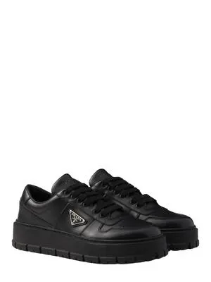 Prada Leather Sneakers - Black