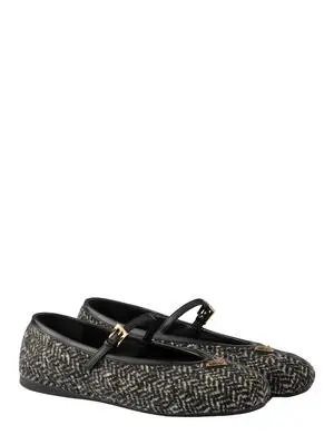 Prada Fabric Ballerinas White