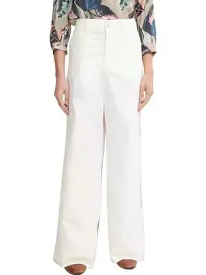 MARC AUREL Button-fastening Palazzo Pants - White
