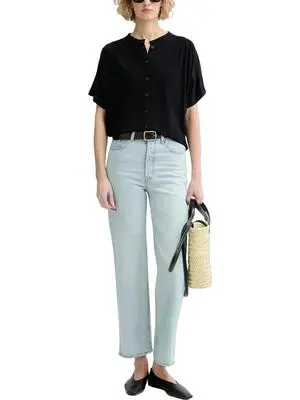 Marc O'polo Button-up Pleated-shoulder Shirt - Black
