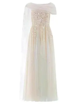 NEEDLE & THREAD Moonlight Sequin Draped Gown