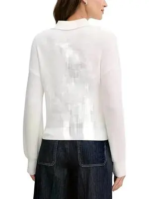 MARC AUREL Ribbed-knit V-neck Sweater - White