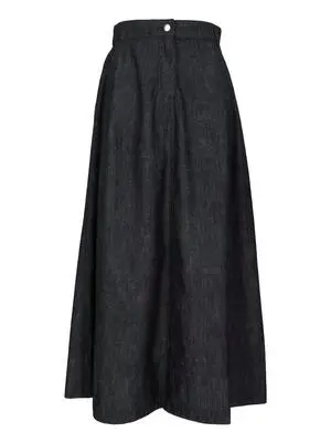 Emporio Armani High-waisted Flared Maxi Skirt - Blue