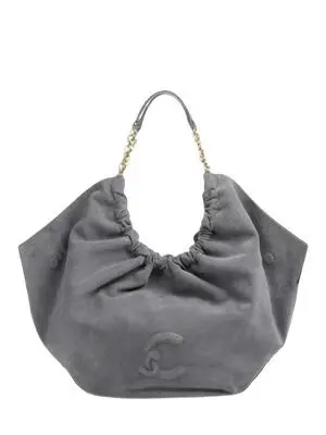 COCCINELLE Embossed-logo Suede Tote Bag - Grey