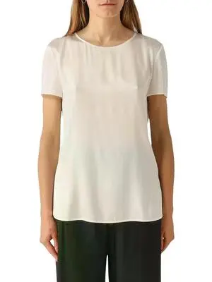 Max Mara Satin-finish Short-sleeve Top - Neutrals