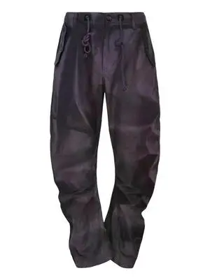 JIYONGKIM Sun-bleached Drawstring-waist Trousers - Blue