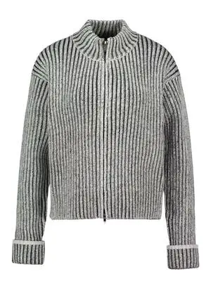 Rains Sapa Ribbed-knit Zip-up Cardigan - Grey