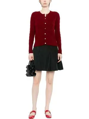 N.peal Myla Cable-knit Cardigan - Red