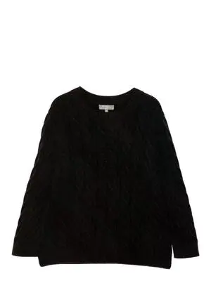 N.peal Emilia Cable-knit Top - Black