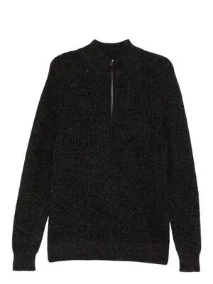 N.peal Ribbed Half-zip Jumper - Grey