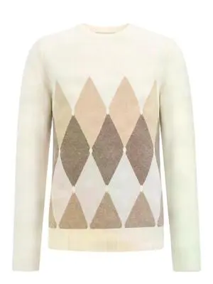 BALLANTYNE Argyle Cashmere Sweater - Neutrals
