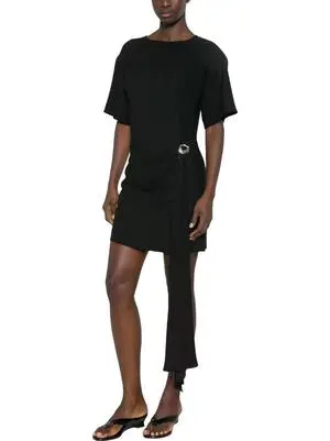 SANDRO Draped Buckle-detail Mini Dress